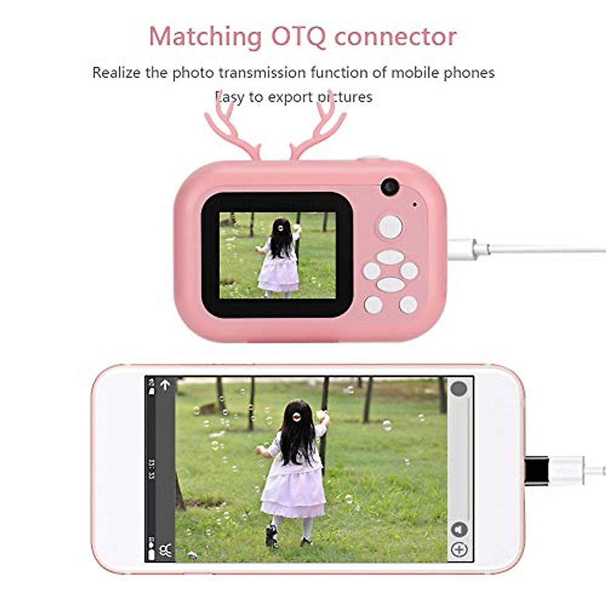 Agatige Print Camera for Kids, Children's Digital Zero Ink Video Camera Portable Thermal 1080P Twin Lens with 2.4in Screen 16G Toys Instant Camera Gift for 3-12 Years Old Kids(Pink)