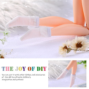 Sotiff 10 Pairs Doll Lace Stockings Handmade Long Sock Female Doll Socks Legging Casual Accessories for DIY Baby Doll Clothes Toy (Fresh Style)