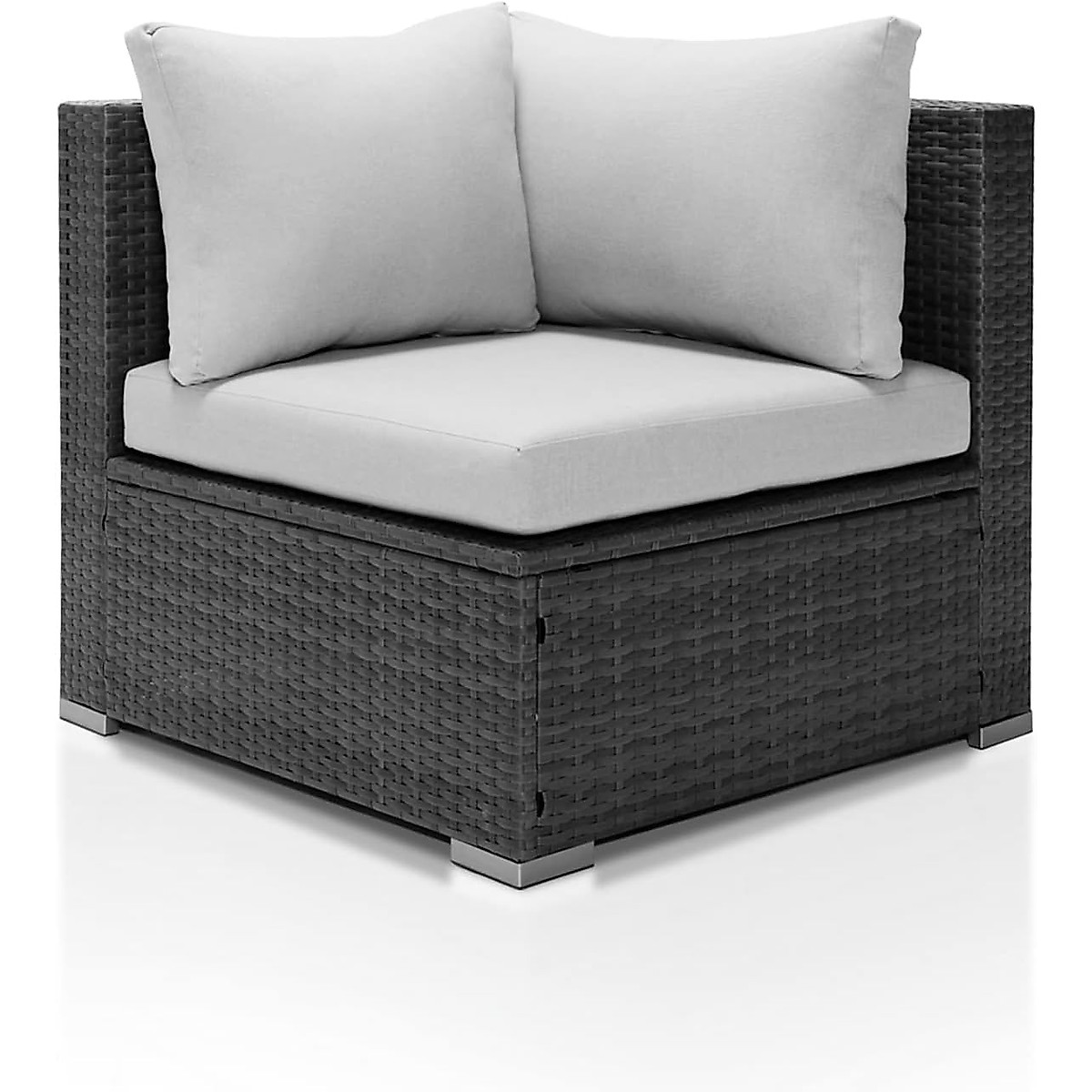 RADIATA Conversation Sets Outdoor Patio Furniture Corner Sofa Set Gray PE Rattan Wicker Conversation Sets (Light Grey)