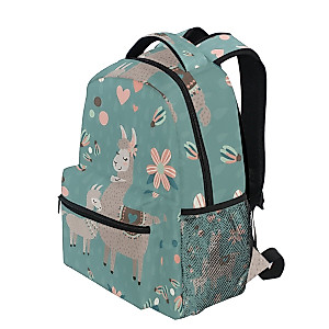 Cute Llama Baby Flower Fantasy Backpack School Bag Travel Daypack One_Size