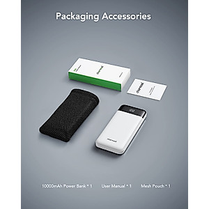 Portable Charger with Built in Cables, Portable Charger with Cords Wires Slim 10000mAh Travel Battery Pack 6 Outputs 3 Inputs 3A Fast Charging Power Bank for Samsung Google Pixel LG Moto iPhone iPad