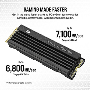 Corsair 4TB M.2 NVMe PCIe Gen4 SSD - Optimized for PS5, Up to 7,100MB/s Read & 5,800MB/s Write Speeds