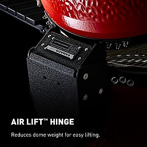 Kamado Joe KJ23RHC Classic Joe II 18-inch Charcoal Grill with Cart and Side Shelves, Blaze Red