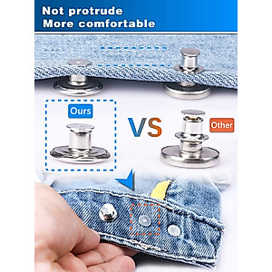 Jeans Button Replacement No Sew: YUANHANG 24 Sets Metal Buttons for Pants - Instant Adjustable Button - Tighten Waist Size by 1 Inch or Extend an Extra Inch - Contains A Removable Screwdriver