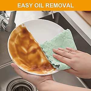 CYH of Dish Towels for Kitchen,Super Absorbent Kitchen Towels,Coral Fleece Cleaning Rags,Machine Washable