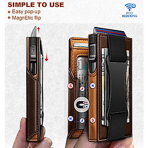 BULLIANT Men Wallet Gift Boxed,Slim Front Pocket Wallet Money Clip Card Holder 3.8"x2.7",Pop-up Access