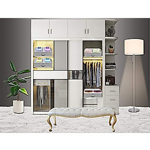 UNAMAX 3 Packs Closet Storage Bins - Trapezoid Large Storage Box - Foldable Fabric Baskets for Organizing Clothes - Baby Toiletry, Toys, Towel, DVD, Book (Grey, 20 x 11.2 x 8.3 inches)