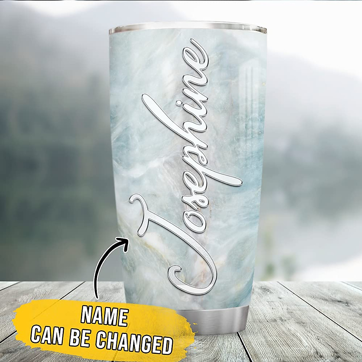 Wassmin Personalized Tumbler Stainless Steel Cup With Lid Custom Name 20oz 30oz Marble Double Wall Vacuumed Insulated Tumblers Travel Coffee Mug Birthday Christmas Gifts For Men Women