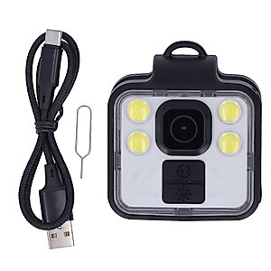 Body Camera Video Recorder with LED Light Wearable IP65 watertight toroidal Recording for Cycling Law Enforcement Camcorder, Body Camera Video Recorder with LED Light WearableWearable Camera Body Cam
