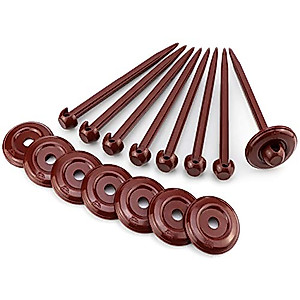 Camp'N - 8 Pack 6" Patio Rug Stakes-Low Profile High Strength Rust Proof ABS - Used for Rugs, Tents, Tarps, RV Mats