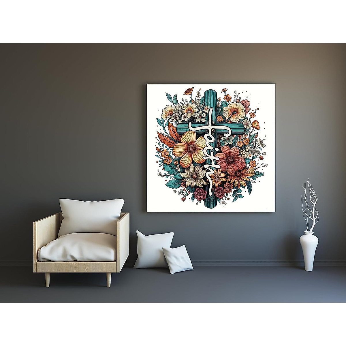 5D Diamond Painting Kits for Adults Beginners,Cross Flower Diamond Art Kit,DIY Full Round Drill Diamond Dot Gem Art Kits for Adults,Home Wall Decor 11.8x11.8 Inch