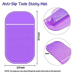 6 Pieces Anti-Slip Tools Sticky Mat for Diamond Painting, 5.6 x 3.3 Inch Non-Slip Universal Gel Pad for 5D Diamond Painting Accessories for Kids or Adults