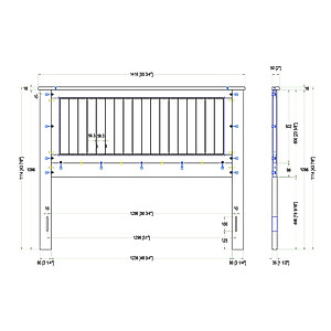 Glenwillow Home Wainscott Wood Panel Headboard in White - Queen Size