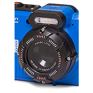 KODAK PIXPRO WPZ2 Rugged Waterproof Digital Camera 16MP 4X Optical Zoom 2.7" LCD Full HD Video, Blue