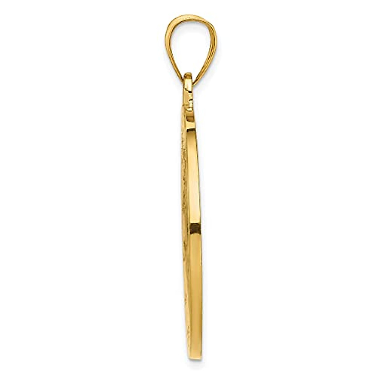 IceCarats 14K Yellow Gold Saint Christopher Medal Patron of Travelers Athletes Protection Necklace Christian Religious Pendant Faith Charm 40mm x 29.7mm Only