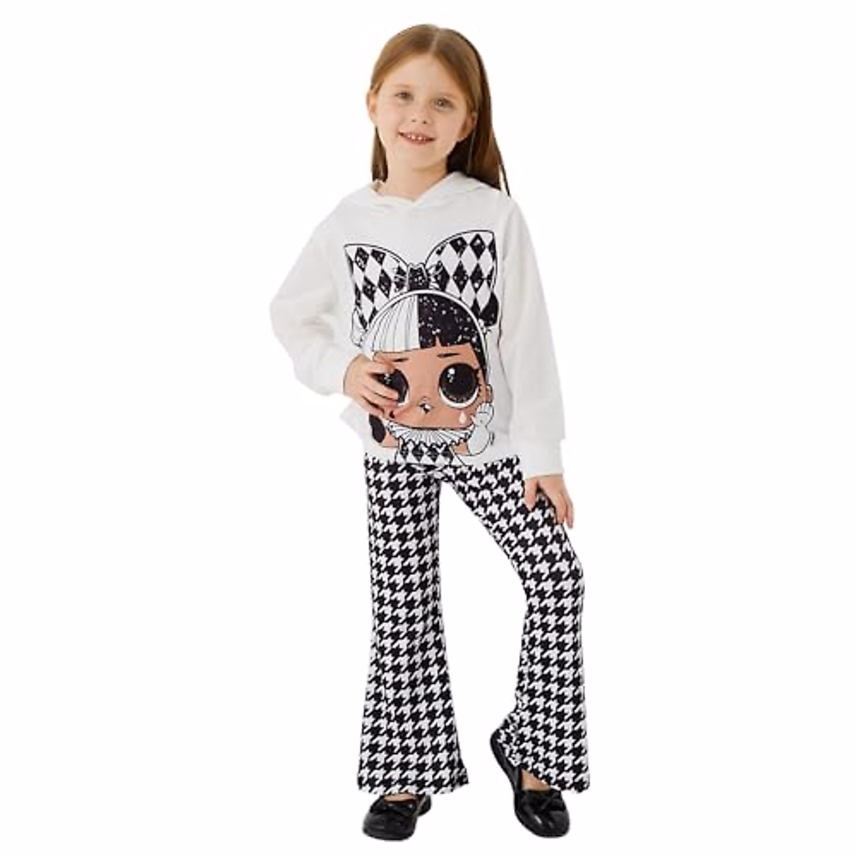 L.O.L. Surprise! Girls Clothes Hoodie and Pant Long Sleeve Stars Print Sweatshirt Leggings Girls Outfits Sets 2Pcs White 10-11 Years