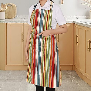 RUVANTI 100% Cotton Cute Aprons for Women with Pockets Adjustable upto XXL, Cooking, Kitchen, Server, Chef Apron