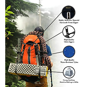 Duraton Hiking Backpack 50L, Water Resistant Light-Weight Day Pack for Backpacking Camping and Travel (Navy Blue)