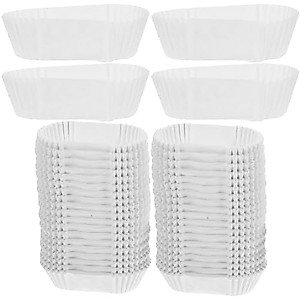 Angoily Wedding Cupcake Cups 1000PCS Paper Cupcake Baking Cups Oval Mini Cupcake Liners for Baking Muffins, Cupcakes or Mini Snacks, Mini Loaf Liners for Baking ( White ) Baking Cups