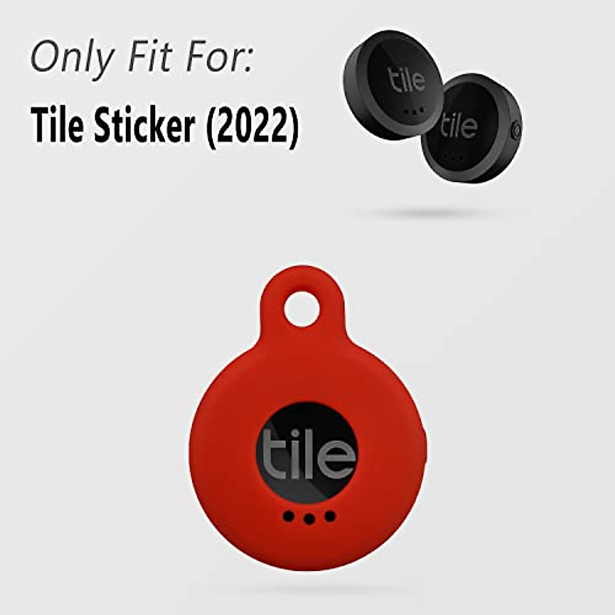 Geiomoo Silicone Case Compatible with Tile Sticker 2022, Protective Cover with Carabiner (Red)