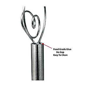 Jillmo Danish Dough Whisk, 12inch Stainless Steel Whisk