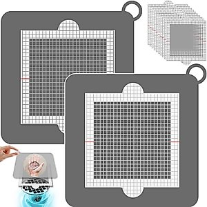 10 Pack 4.1 Inch Disposable Shower Drain Hair Catcher with 2 Pack 6 Inch Silicon Bathtub Drain Stopper