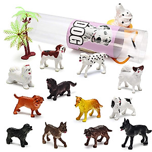 82 Piece Animal Toy, Assorted Mini Dinosaur Insect Ocean Sea Farm Jungle Animal Dog Figure, Realistic Vinyl Plastic Small Zoo Play Set for Sensory Bin Cupcake Topper Party Favors