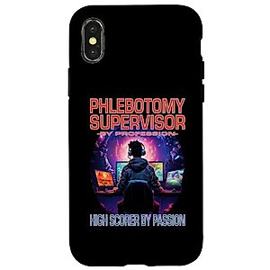 iPhone X/XS Phlebotomy Supervisor Funny Gamer - Fun Pun Gaming Case