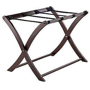 Winsome Scarlett Cappuccino Luggage Rack & 92436 Luggage Rack with Shelf