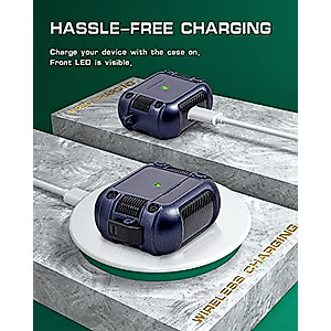 Camofit Case Compatible with Airpods 3rd Generation Cover with Lock, Military Armor Cool with Keychain, Full Body Shockproof Hard Shell Protective Case Compatible with AirPod Gen 3 Case 2021 (Blue)