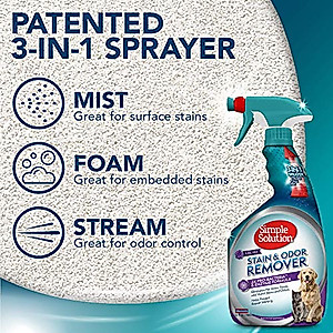 Simple Solution Pet Stain and Odor Remover | Enzymatic Cleaner with 2X Pro-Bacteria Cleaning Power | Floral Fresh, 32 Ounces