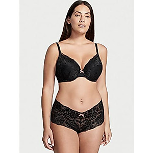 Victoria's Secret Lace Boyshort Panty, Shortie Underwear for Women, Body By Victoria Collection, Black (S)