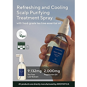 AROMATICA Tea Tree Purifying Hair Set - Gift Set with Vegan Shampoo, Tonic Spray and Essential Oil for Itchy, Greasy Hair