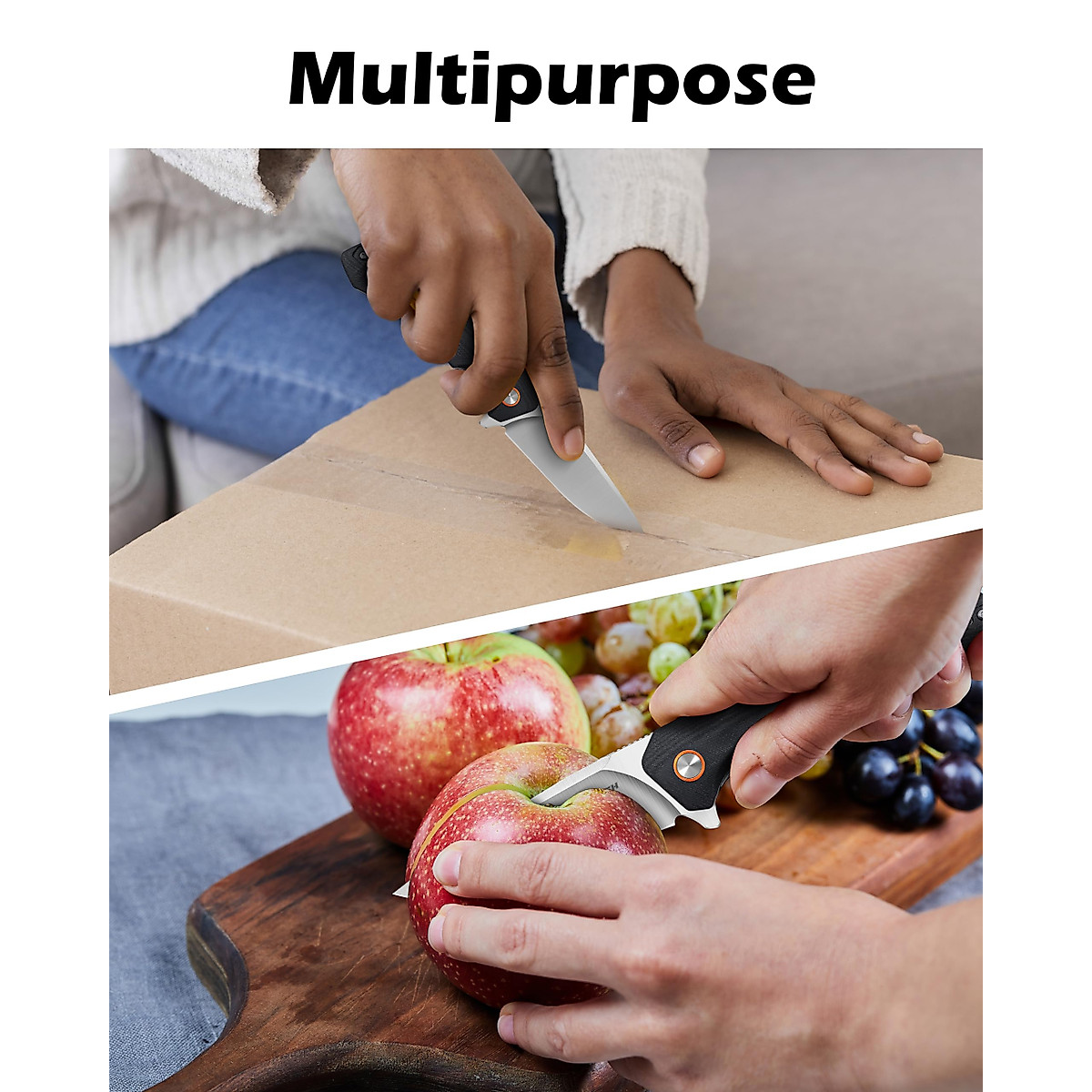 Rush Deer Pocket Knife: Folding Knife with 4" D2 Steel Blade and G10 Handle, EDC Knife with Pocket Clip.Ideal for Camping, Fishing and Survival,Gift for men women