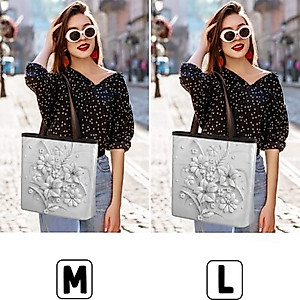 3D Style White Flower Handbags for Women shopping Tote Bag Bouquet Top Handle Shoulder Bag Satchel Purse Beach