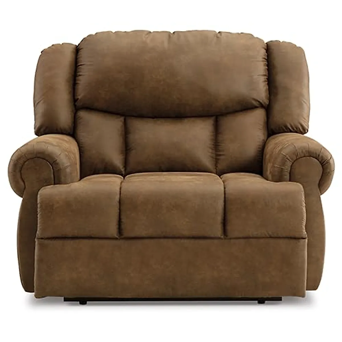 Signature Design by Ashley Boothbay Classic Faux Leather Manual Oversized Recliner, Dark Brown