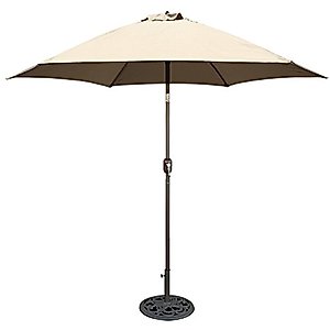 Tropishade 9 ft Bronze Aluminum Patio Umbrella with Beige Polyester Cover (Base not included)