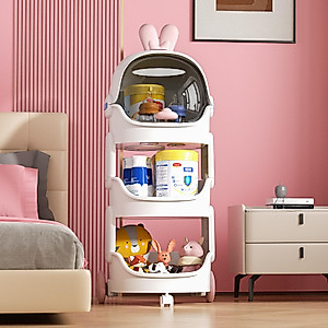 SAOSHYPEI 3 Tier food storage room plastic storage rack - used for organizing food, kitchen, bedroom, office, kitchen, bathroom essential storage rack