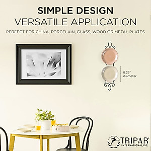 Tripar Augusta 2 Tier Vertical Black Plate Rack for Collectible Plates, Plaques, Dishes, & China