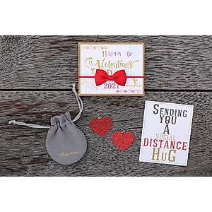 RareLove Valentines Gifts Bling Red Heart Hook Dangle Earrings Statement Jewelry For Women Silver Alloy Plated