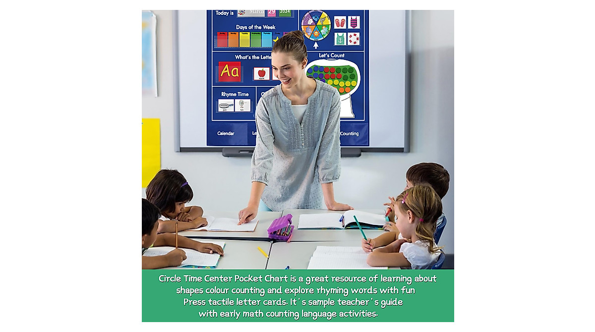 KIKIGOAL Educational Circle Time Center Pocket Chart for Preschool