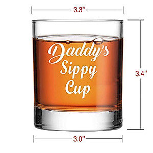 Perfectinsoy Daddy's Sippy Cup Whiskey Glass, Birthday Gift for for Dad, New Dad,Grandpa, Husband, Colleague, Funny Birthday Gift for Dad From Daughter Son Wife