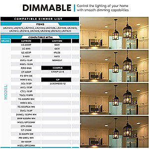 LUXRITE Candelabra LED Light Bulbs 100 Watt Equivalent, 800 Lumens, 3000K Soft White, 7W, B11 Dimmable Chandelier Light Bulbs, Damp Rated, Clear Glass, Torpedo Shape, UL Listed, E12 Base (6 Pack)