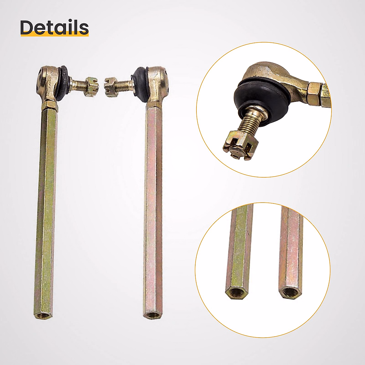 Tuningsworld Go-Kart Steering Wheel Kit, Adjustable Shaft Gear Rack Pinion Tie Rod Rack Steering Wheel Parts Assembly for 110CC Go Kart