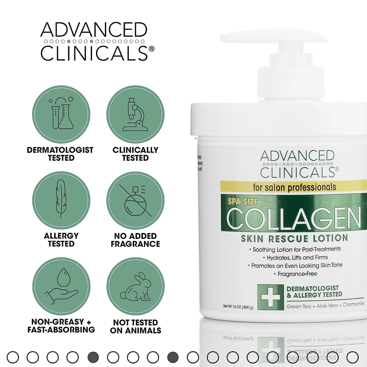 Advanced Clinicals Collagen Cream Moisturizer Body Lotion & Face Cream | Dry Skin Rescue Collagen Lotion | Skin Tightening Cream | Skin Firming + Tightening Lotion | Body Skin Care Products, 2-Pack