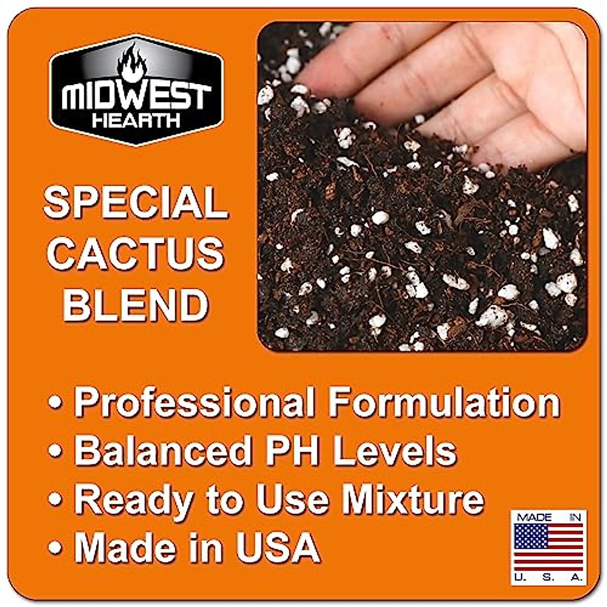 Cactus Succulent Natural Potting Soil Mix (Made in USA) (4 Dry Quarts)