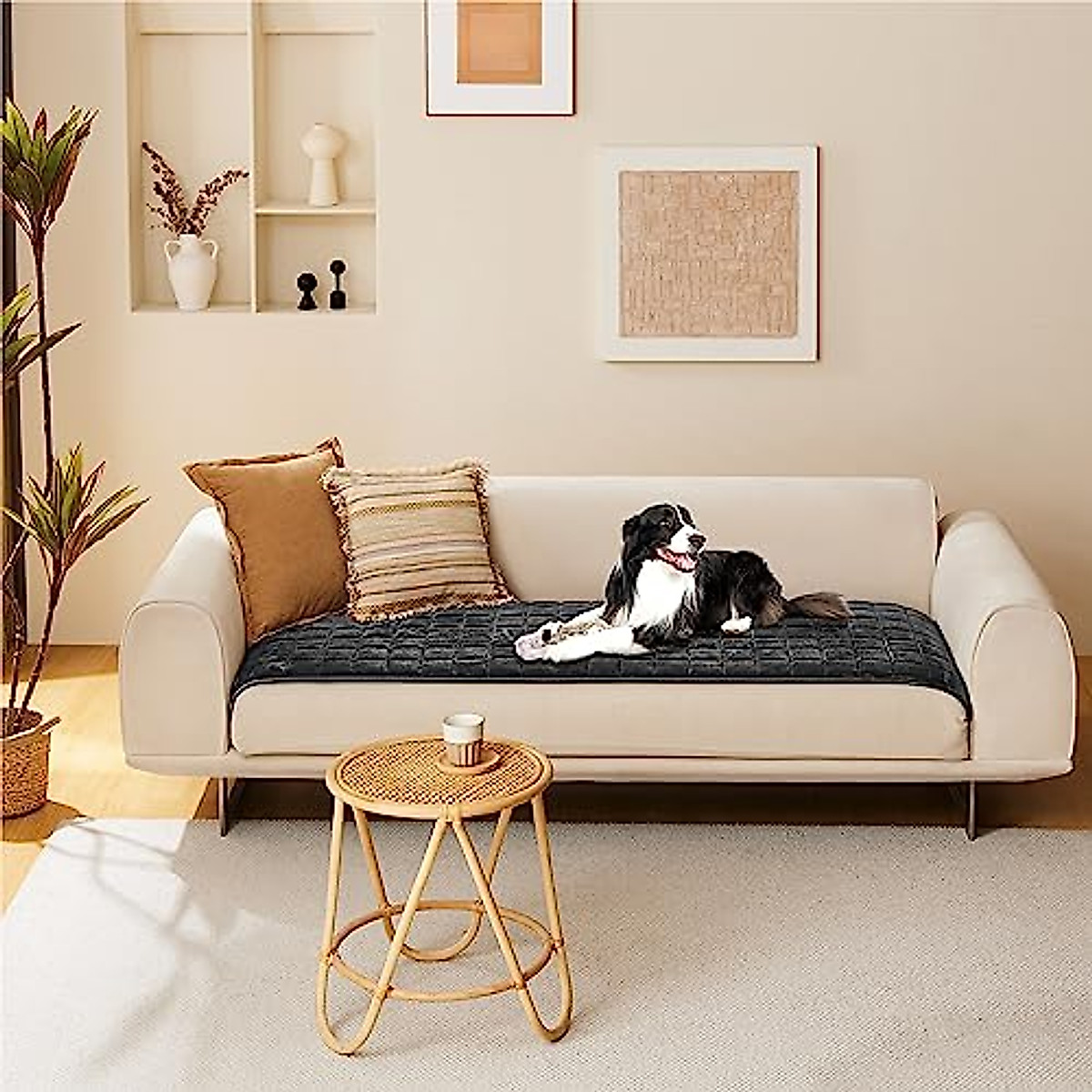 Allisandro Waterproof Dog Blanket,Thick and Non Slip Dog Bed Sofa Cover Pet Mat for Couch Sofa Bed Furniture & Small, Medium, Large Dogs, Grey, 48 x 30 Inches