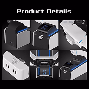 PS5 Charging Station Bonadget PS5 Controller Charging Station with Led Indicator PS5 Charging Dock with USB-C 2 Hours Fast Charging