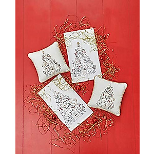 C&F Home Cat Christmas Tree Embroidered Saying Decor Decoration Accent Pillow 10 x 10 Brown