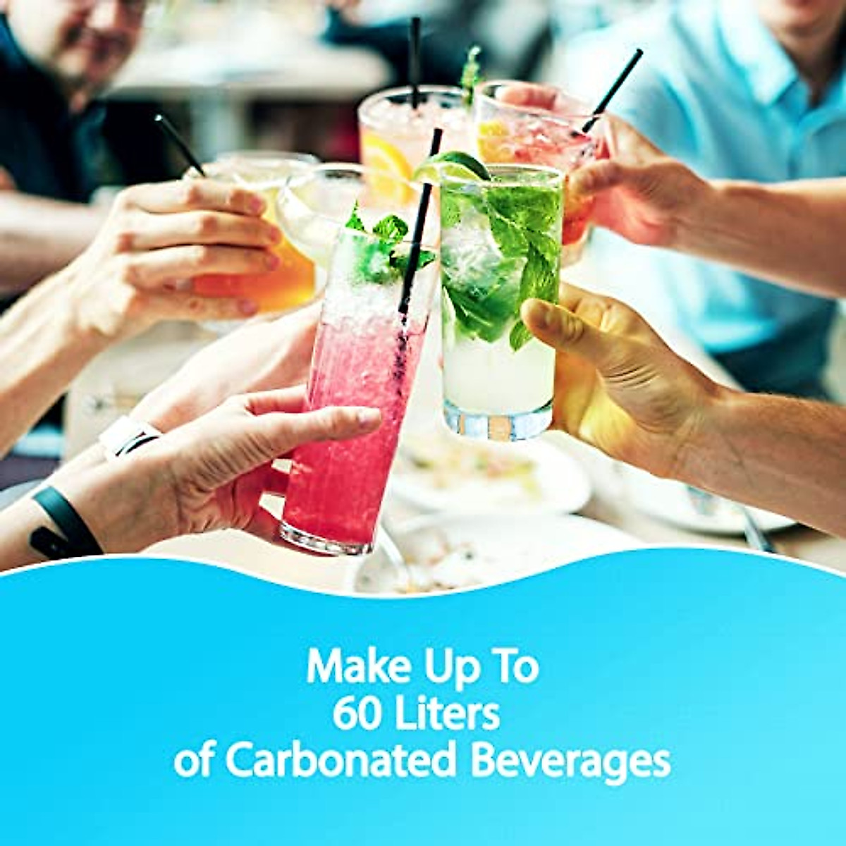 GreatWhip 60L CO2 Cylinder For Sodastream, Exchange Carbonator Compatible With SodaMaker Appliances, Set of 2